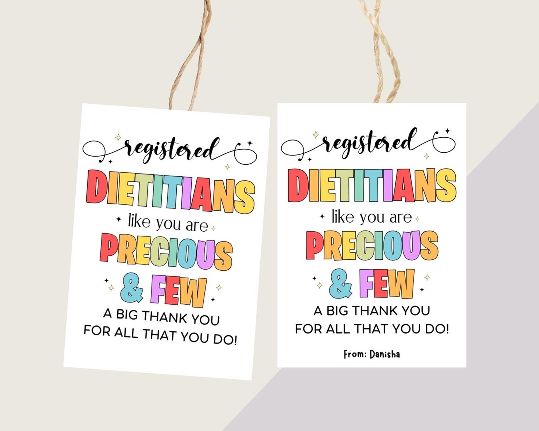 Registered Dietitian Gift Tag Printable, Happy Registered Dietitian Day ...
