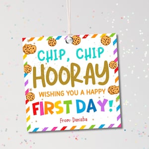 First Day of School Cookie Tags: Chip Chip Hooray! (digital Download ...