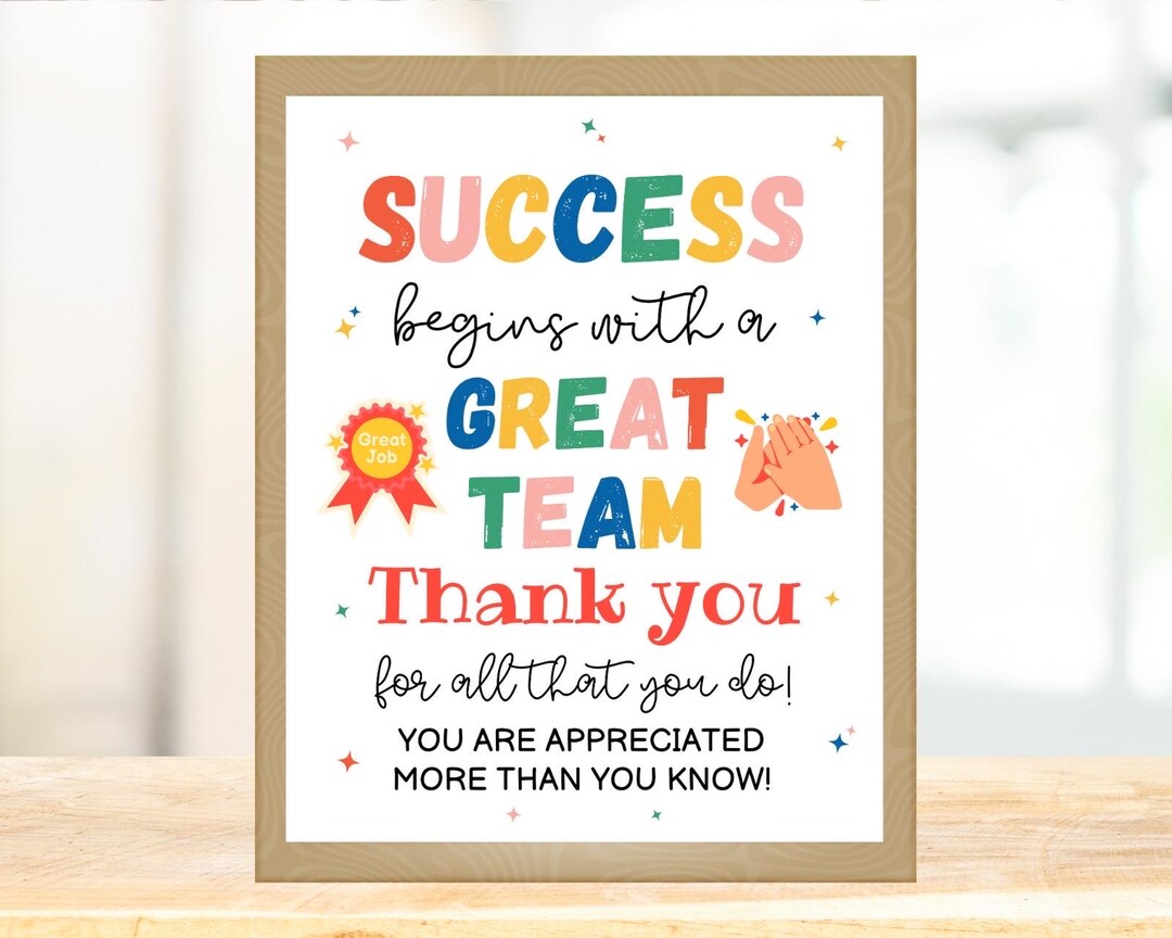 Employee Appreciation Sign: Thank You Poster (digital Download) - Etsy