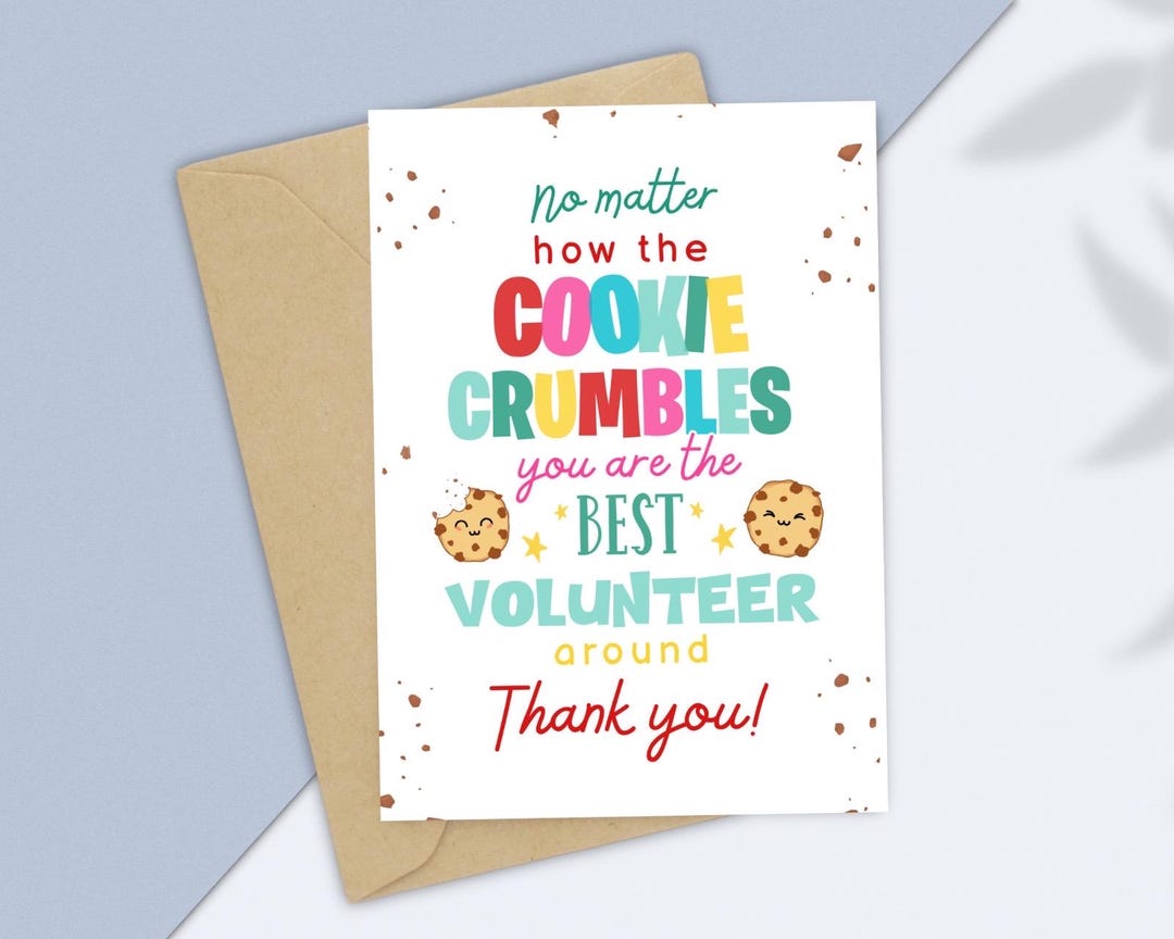 Volunteer Thank You Card Printable, Volunteer Card, PTA Thank You Card ...