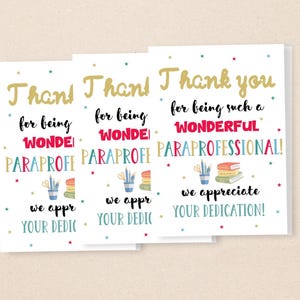 Paraprofessional Card Printable,paraprofessional Day Card ...
