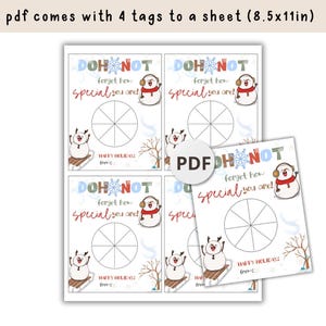 Holiday Play Dough Card Printable, Play Dough Holder, Classroom Favor ...