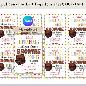 School Librarian Appreciation Gift Tags: Printable Thank You (PDF) - Etsy