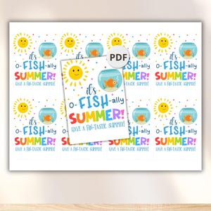 It's O-fish-ally Summer Last Day of School Tags Candy Tag for Students ...