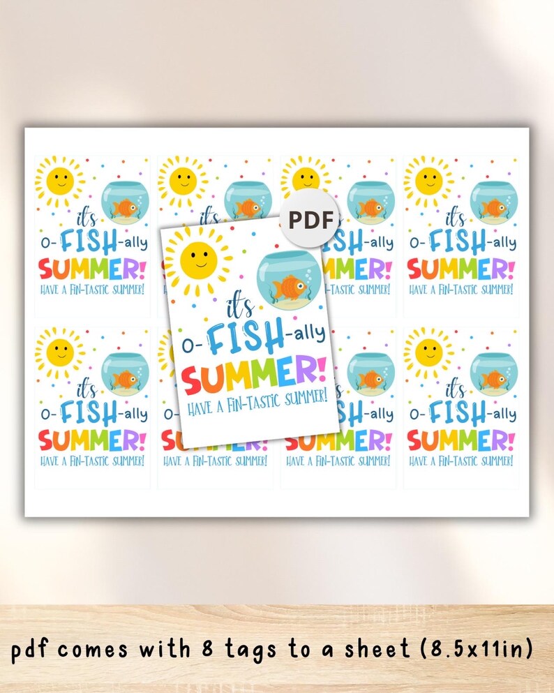 It's O-fish-ally Summer Last Day of School Tags Candy Tag for Students ...
