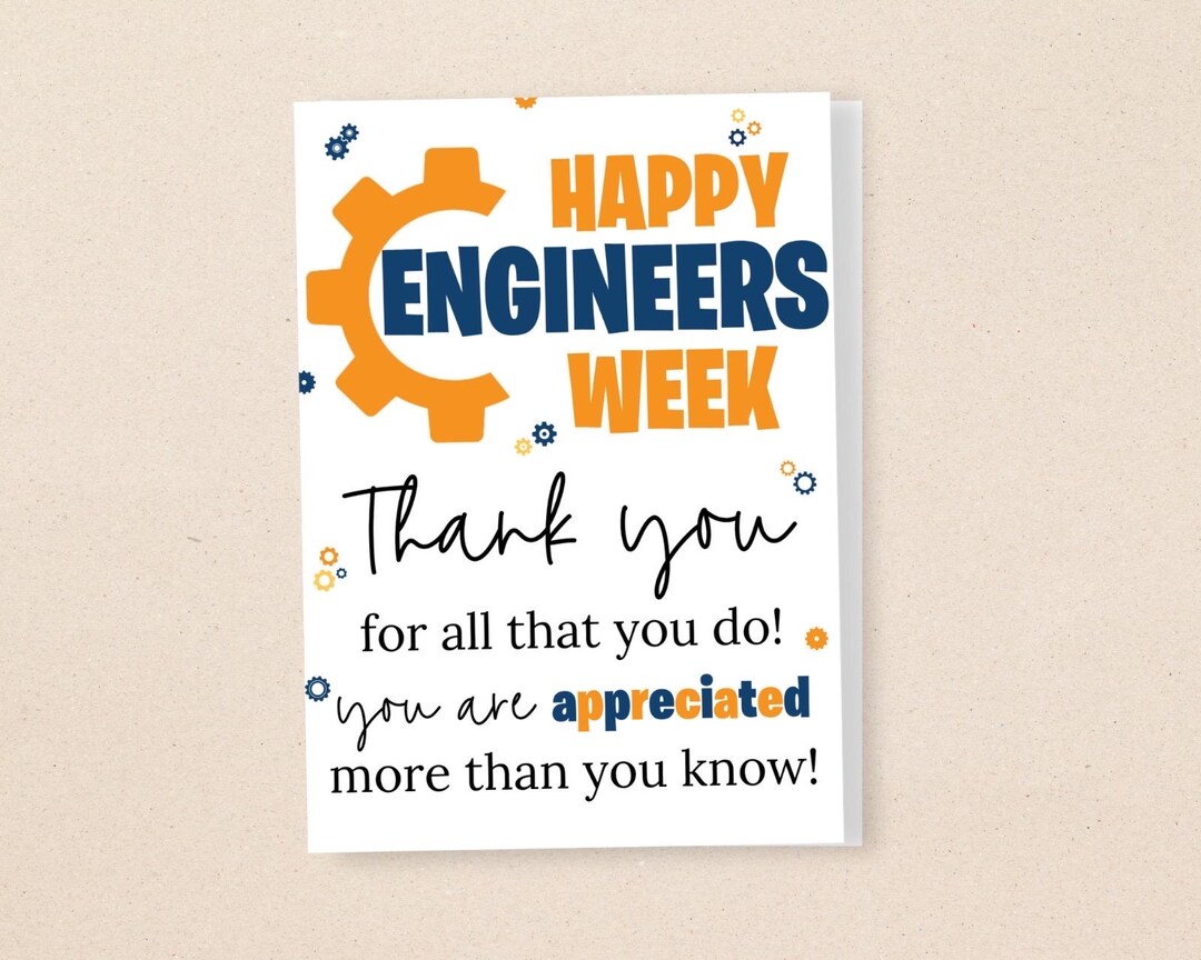 Engineers Week Card Printable, Engineers Week Card, Engineer Week Card ...