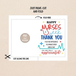 Nurses Week Card, Printable Nurse Card for Nurse Appreciation Gift ...