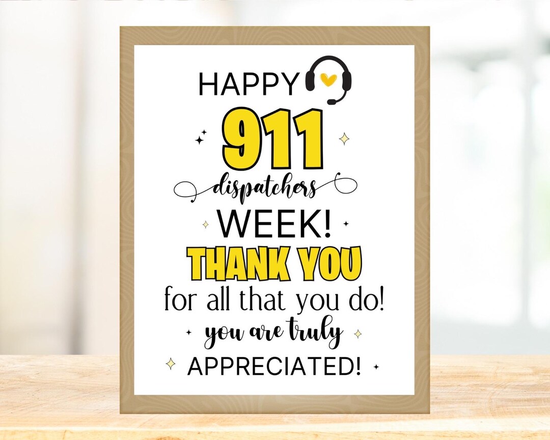Happy 911 Dispatchers Week Sign, Public Safety Appreciation Week Sign ...