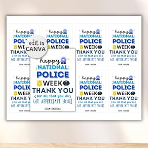 Police Appreciation Gift Tags: National Police Week Printable (PDF) - Etsy