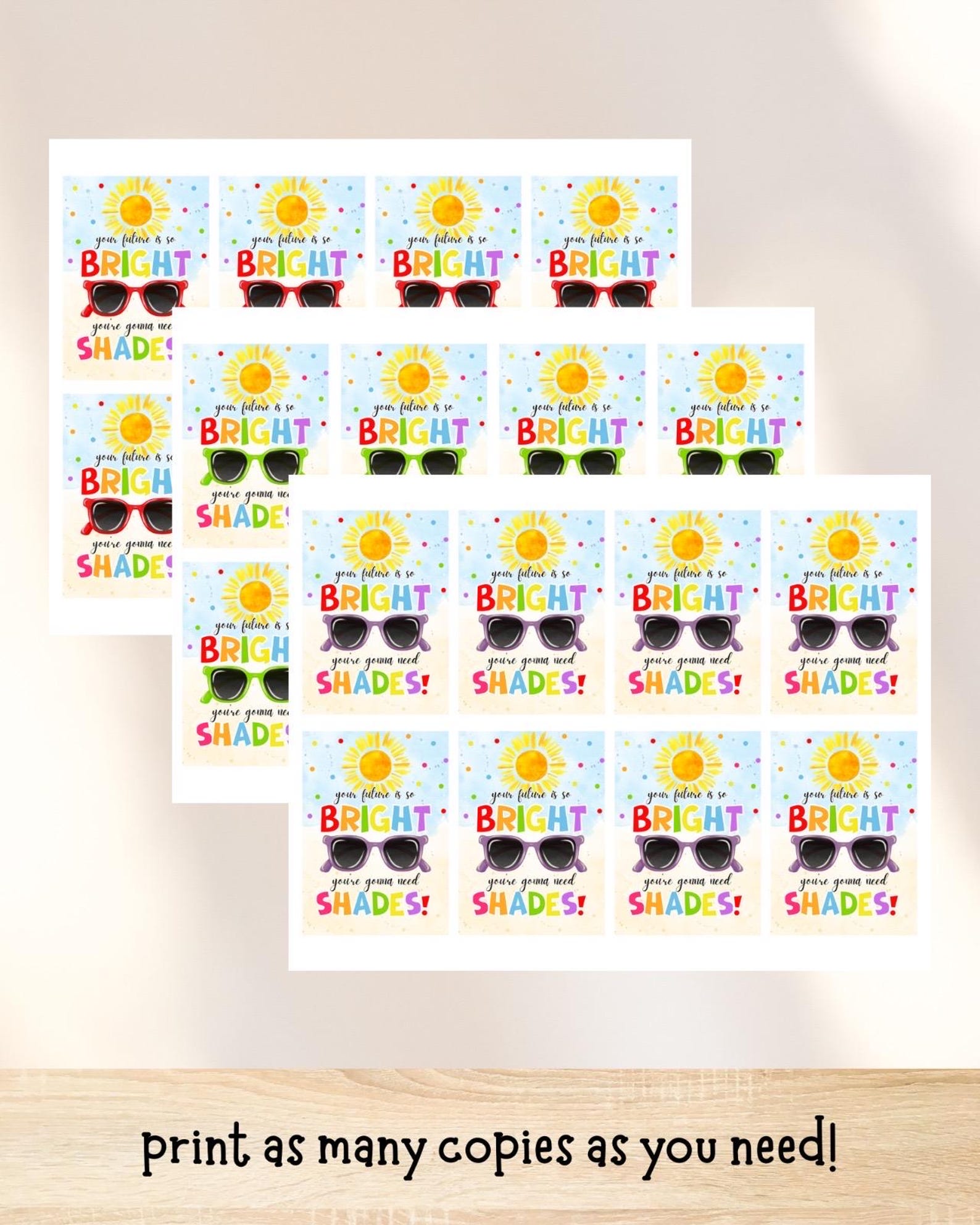 End of the Year Sunglasses GIFT TAGS, Future so Bright Gonna Need ...