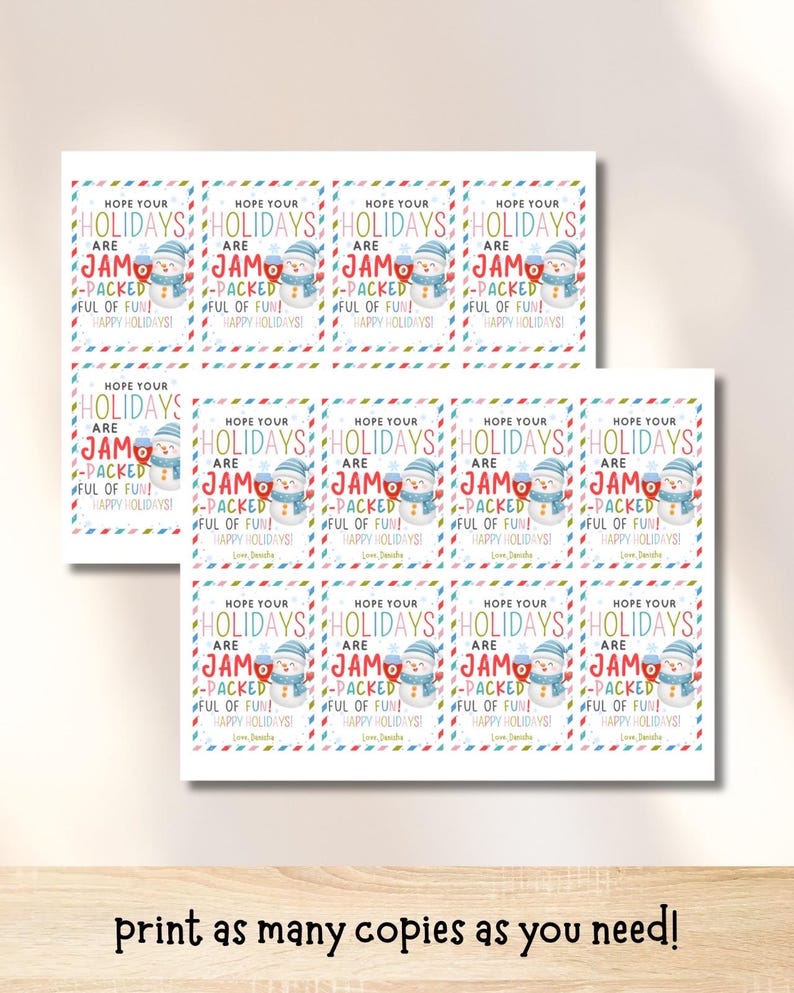 Holiday Jam Gift Tags Printable, Hope Your Holidays Are Jam-packed Full ...