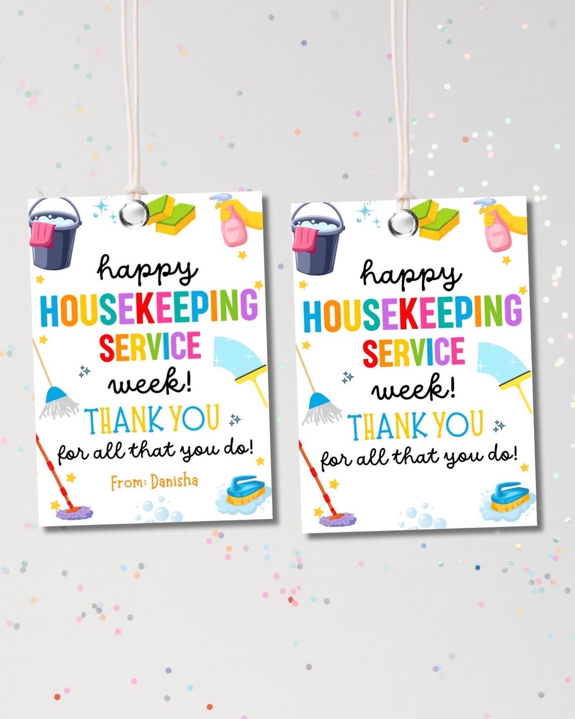 Housekeeping Appreciation Gift Tags: Printable Thank You Cards (digital ...