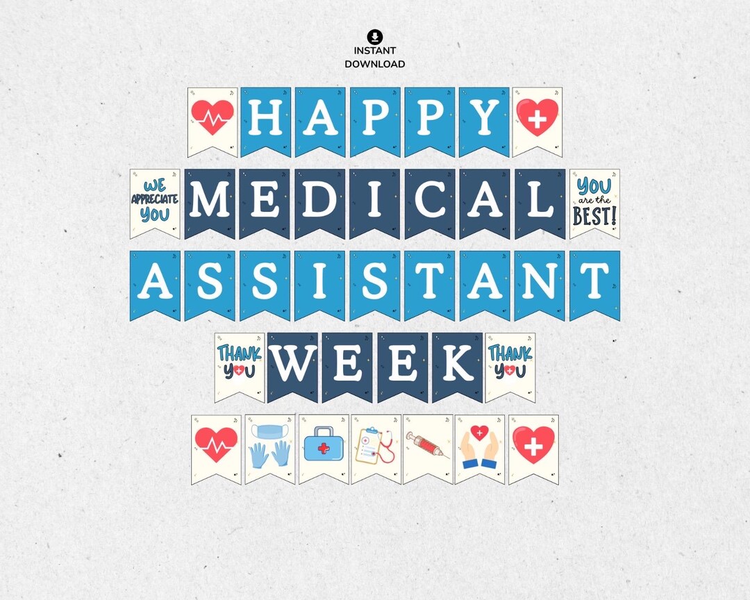 Medical Assistant Day Printable Banner, Happy MA Day Banner, Medical ...