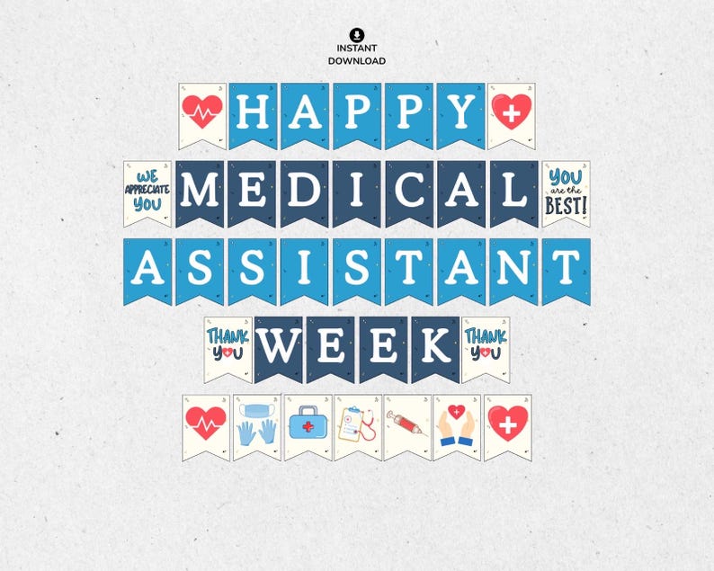 Medical Assistant Day Printable Banner, Happy MA Day Banner, Medical ...