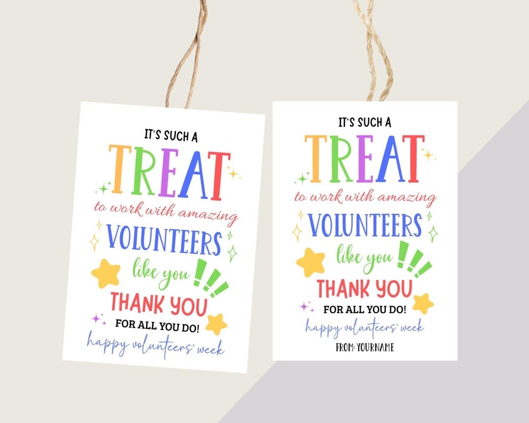 Volunteer Gift Tag Printable, Volunteer Tag, Volunteer Thank You ...