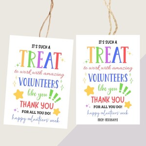 Volunteer Gift Tag Printable, Volunteer Tag, Volunteer Thank You ...