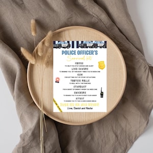 EDITABLE Police Survival Kit Tag, Police Officer Gift Idea, Police Care ...