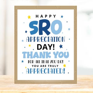 SRO Appreciation Day Printable Sign, School Resource Officers Thank You ...
