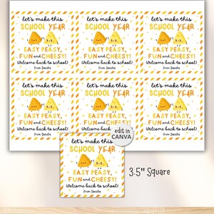 Printable Let's Make This School Year EASY PEASY Fun and CHEESY! Tag ...