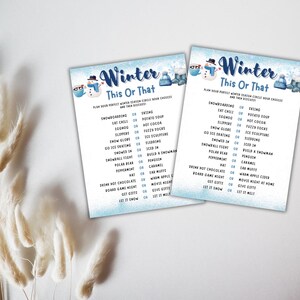 Winter This or That Printable Game,winter Would You Rather Game ...