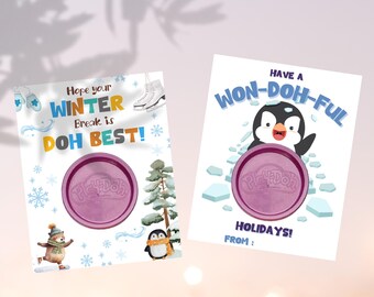 Christmas Play Dough Card Printable, Play Dough Holder, Classroom Favor ...