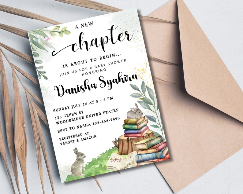 Storybook Baby Shower Invitation, Storybook Baby Shower Invite, Book ...