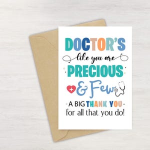 Doctor Gift, Printable Doctor Appreciation Card, Thank You Doctor's Day ...