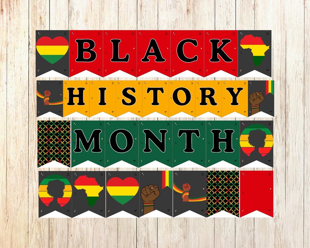 Black History Month Banner Printable: Black History Month Decor (PDF ...