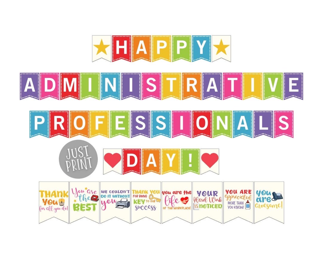 Administrative Professionals Day Banner Printable, Administrative Week ...