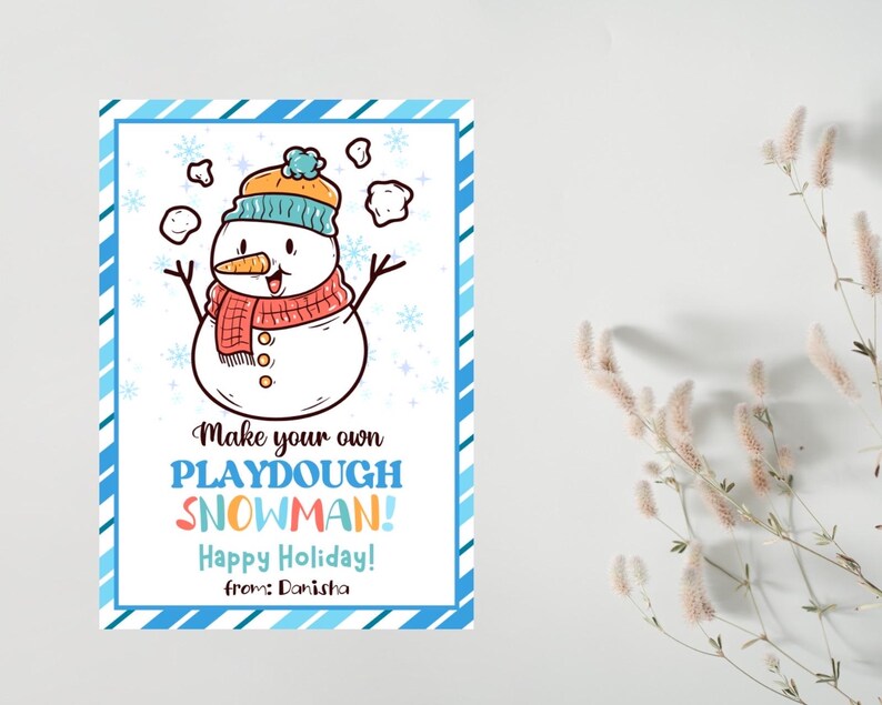 Make Your Own Snowman Holiday Treat Bag Topper Printable, School ...