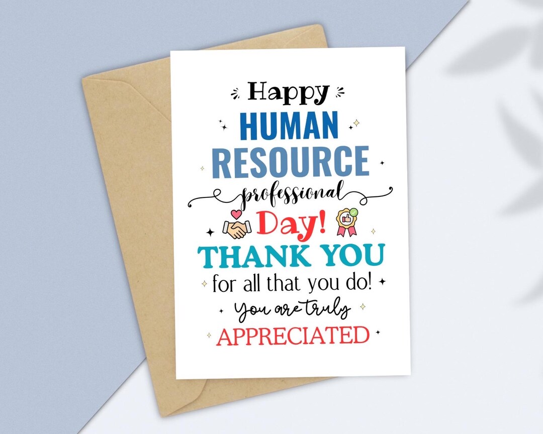 HR Appreciation Card Printable: Thank You Gift (PDF) - Etsy