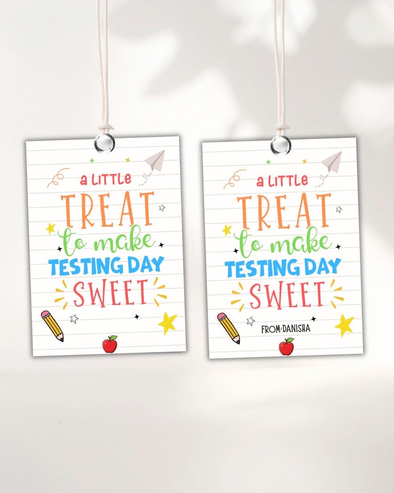 Testing Day Treat Tag: Printable Gift Tag (PDF) - Etsy