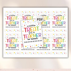Teacher Appreciation Gift Tags: Sweet Treat Printable (PDF) - Etsy