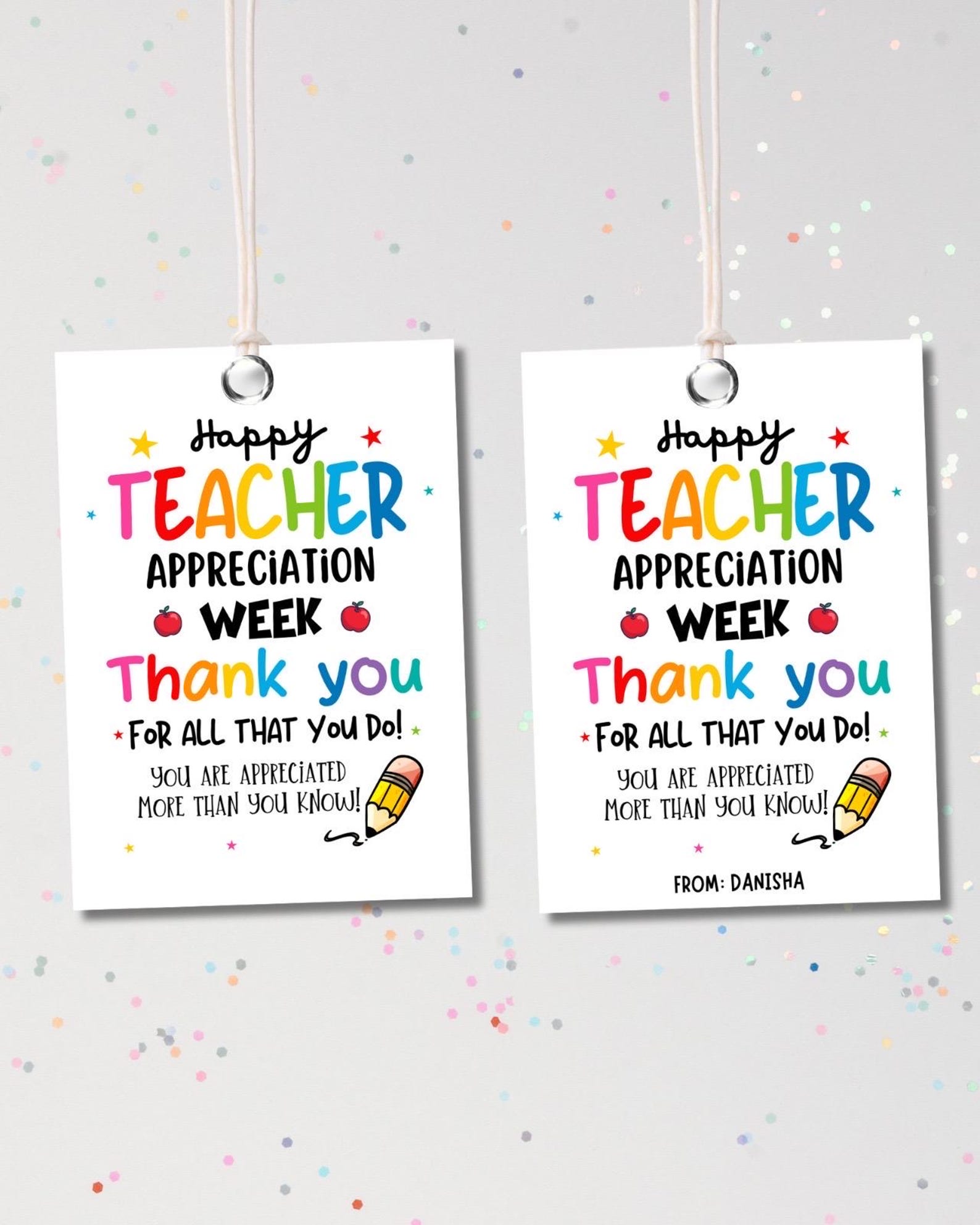 Editable Teacher Appreciation Gift Tags: Printable Favor Labels ...