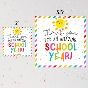 Thank You for an Amazing School Year Tag, Printable End of School Year ...