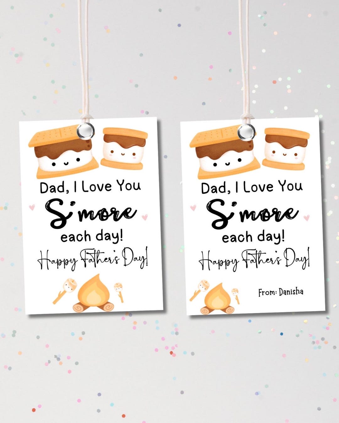 Father's Day S'mores Gift Tag Template: Editable Favor Tag (instant ...