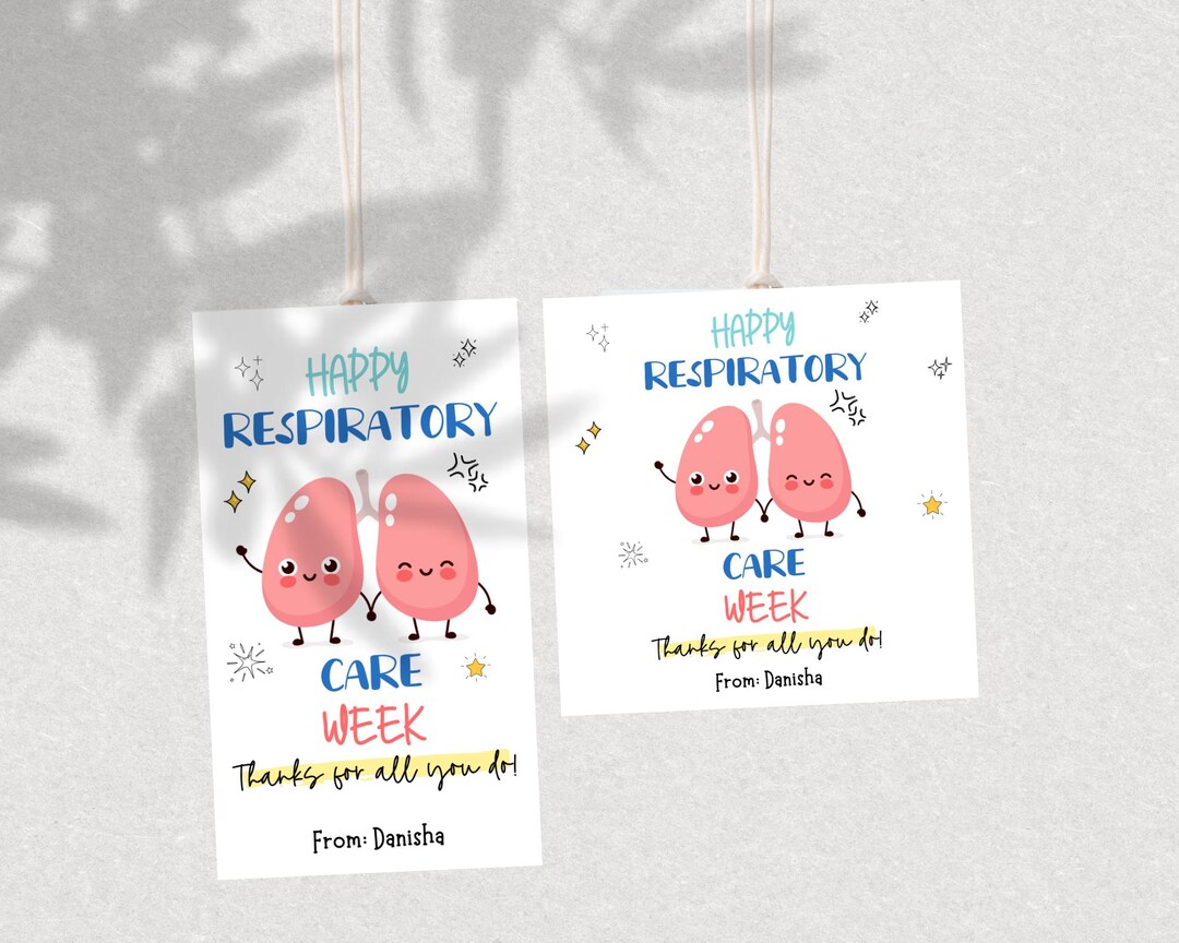 Respiratory Care Week Gift Tag INSTANT DOWNLOAD Printable Respiratory Care Week Appreciation ...