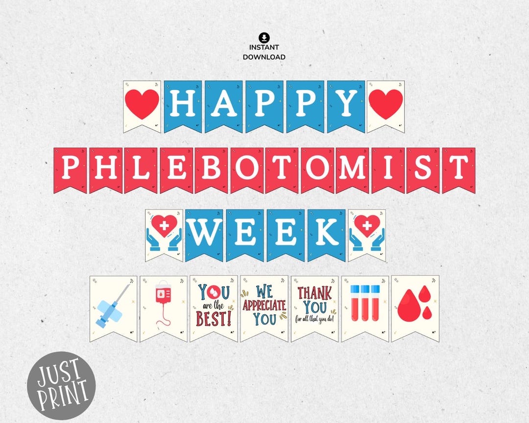 Phlebotomist Week Printable Banner: Appreciation Decor (digital ...