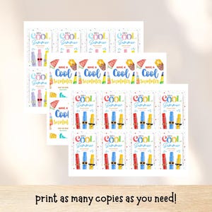 Editable Last Day of School Tag Stay Cool Ice Tag Summer End of School ...