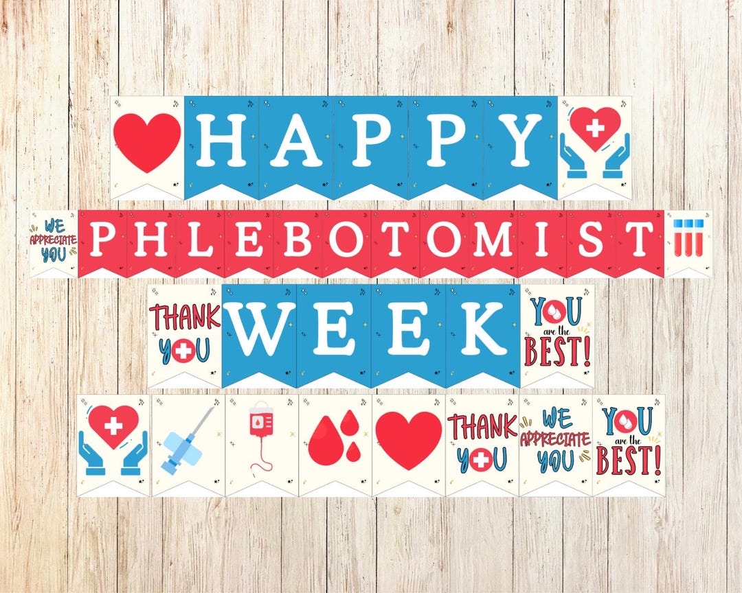 Phlebotomist Week Printable Banner, Happy Phlebotomy Week Sign ...