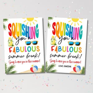 Summer Squishies Gift Tag Squishing You a Happy Summer Break, End of ...