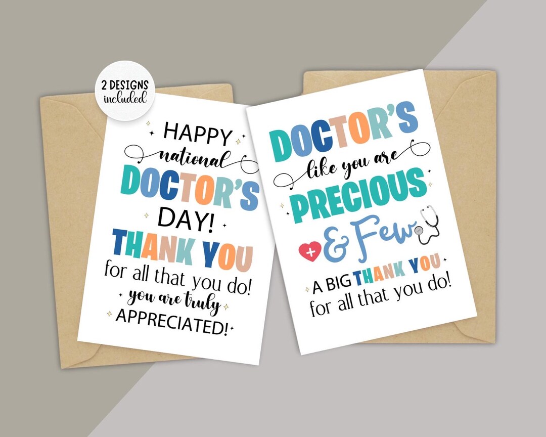 Doctor Gift, Printable Doctor Appreciation Card, Thank You Doctor's Day ...