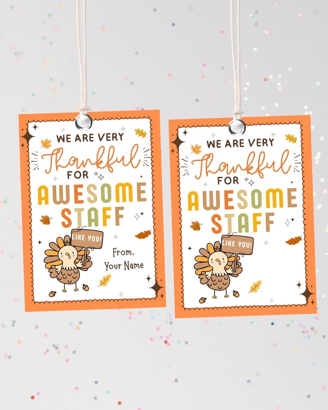 Fall Staff Appreciation Gift Tags, Thanksgiving Thank You (digital ...