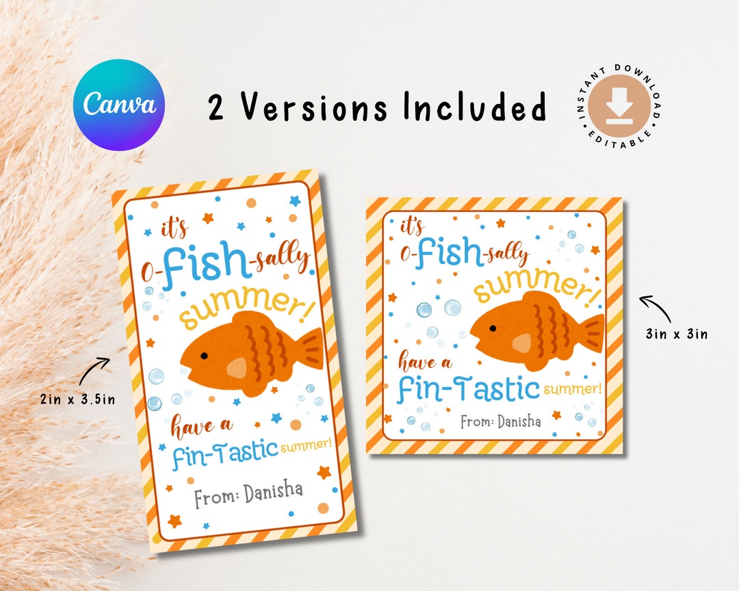 It's O-fish-ally Summer Last Day of School Tags Candy Tag for Students ...