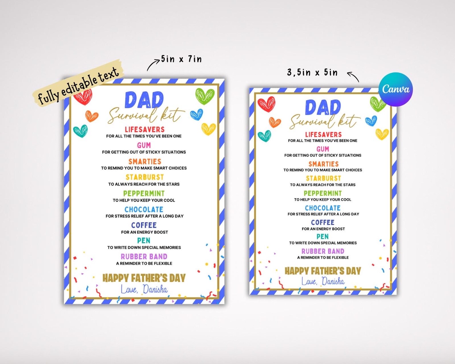 Dad Survival Kit Printable, Happy Fathers Day Funny Gift for Dad, Treat ...