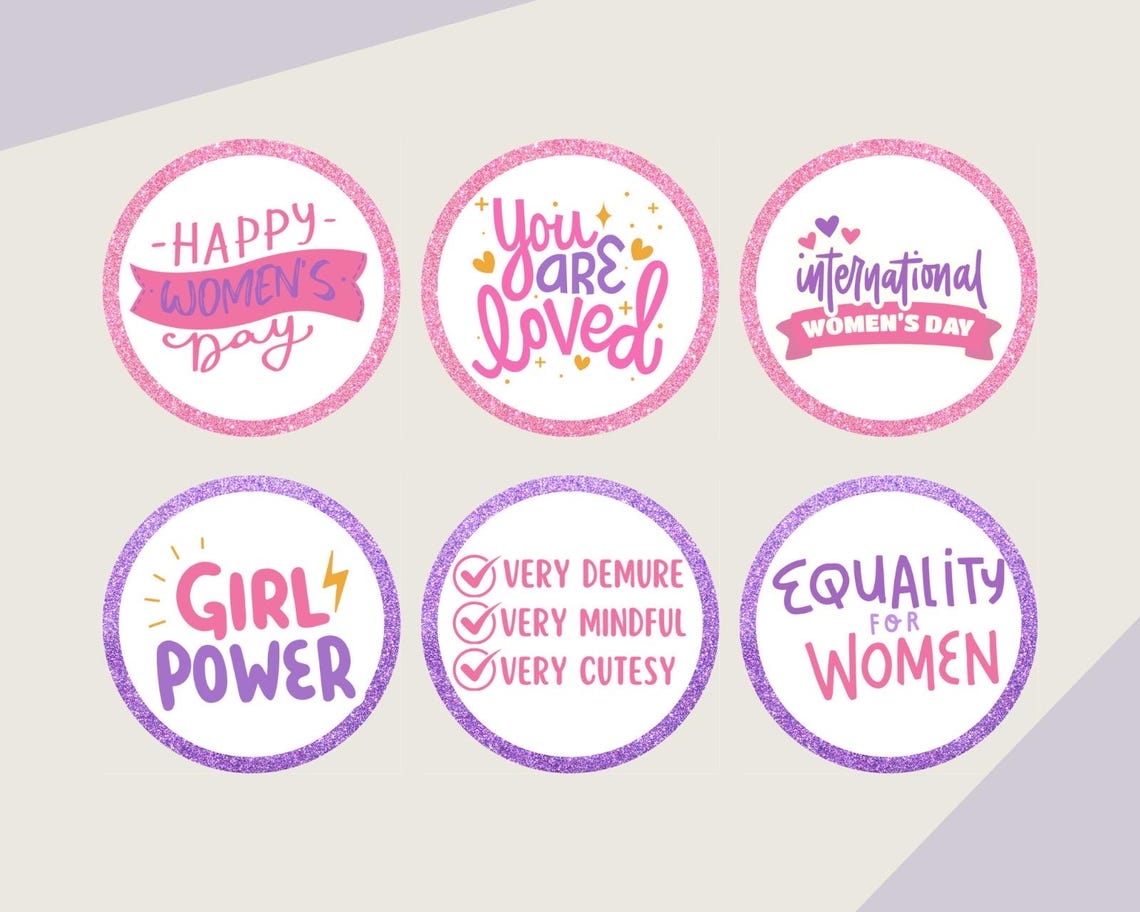 Women's Day Cupcake Toppers: Printable Cake Decorations (PDF) - Etsy