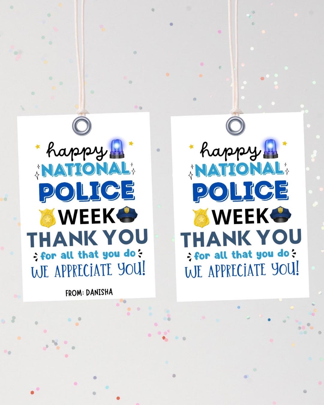 Police Appreciation Gift Tags: National Police Week Printable (PDF) - Etsy