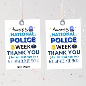 Police Appreciation Gift Tags: National Police Week Printable (PDF) - Etsy