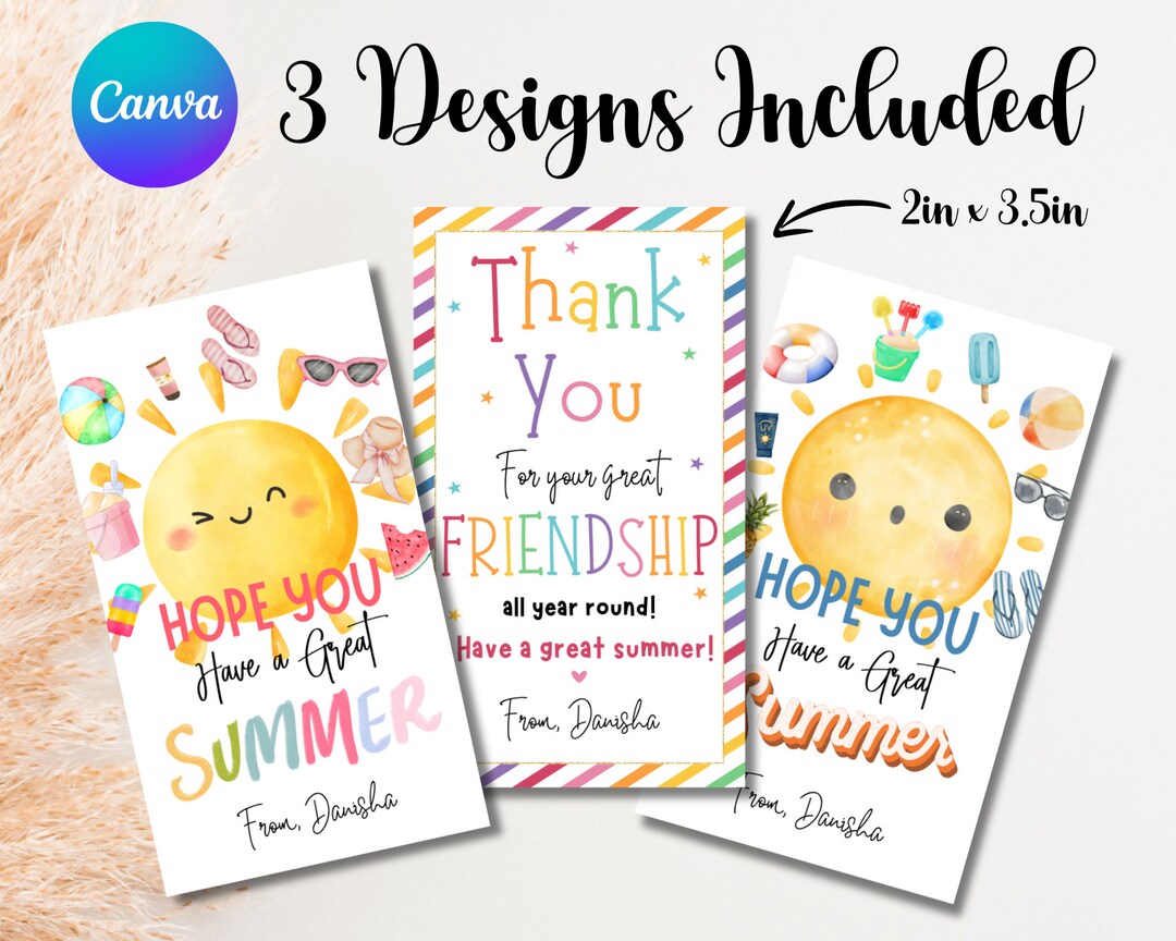 Friendship End of School Classroom Gift Tag End of Year Gift Tags Kids ...