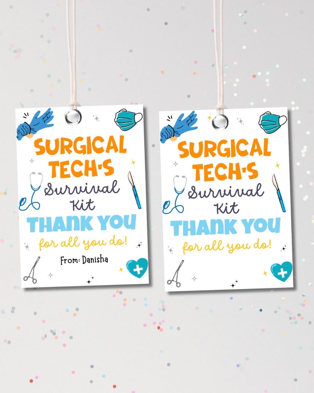 Surgical Tech Survival Kit Gift Tags: Printable Appreciation Gift ...